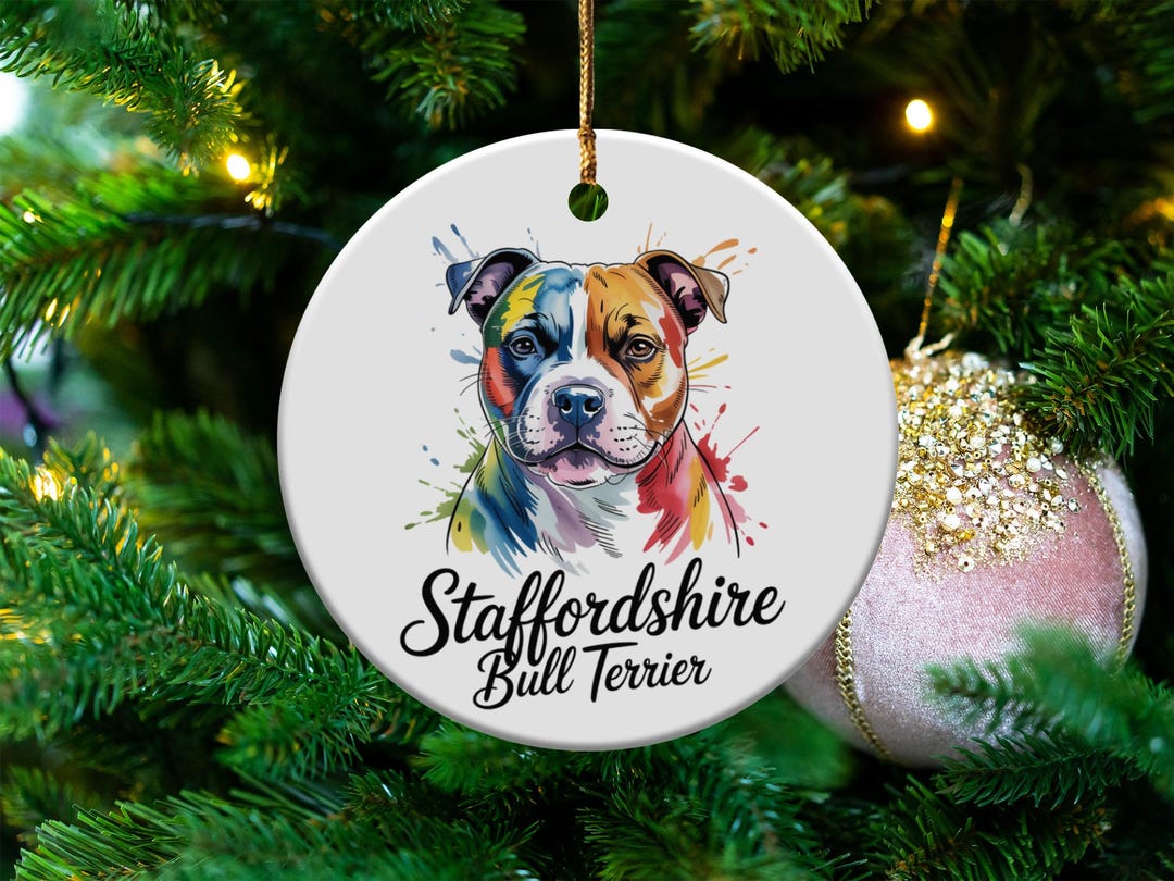 Colorful Staffordshire Bull Terrier Ornament, Unique Dog Lover Gift ...