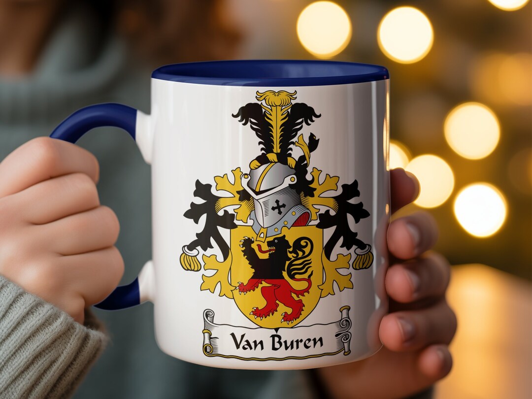 Van Buren Family Crest Heraldic Lion Shield Coffee Mug - Etsy