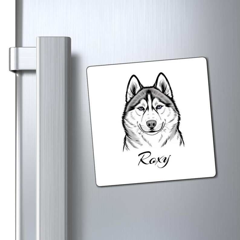 Siberian Husky Magnet: Custom Dog Name, Cute Pet Portrait, Unique Decor ...