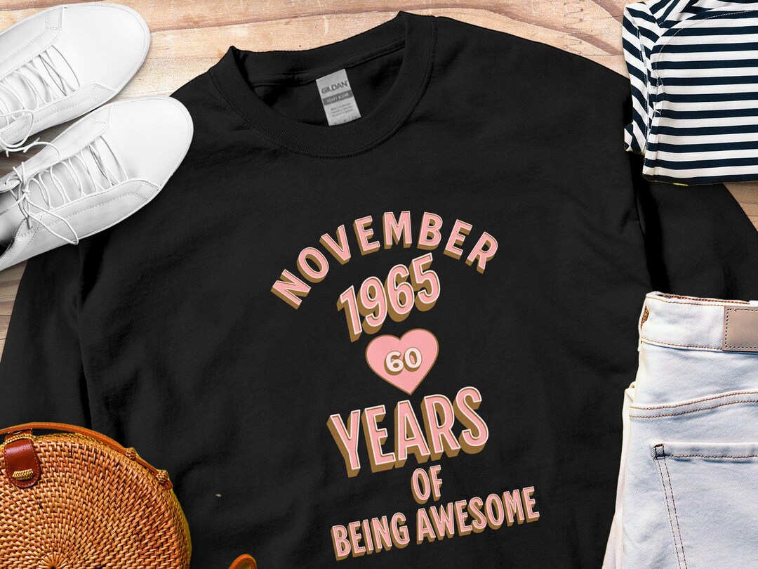 November 1965 60th Birthday Shirt: Retro Milestone Tee - Etsy
