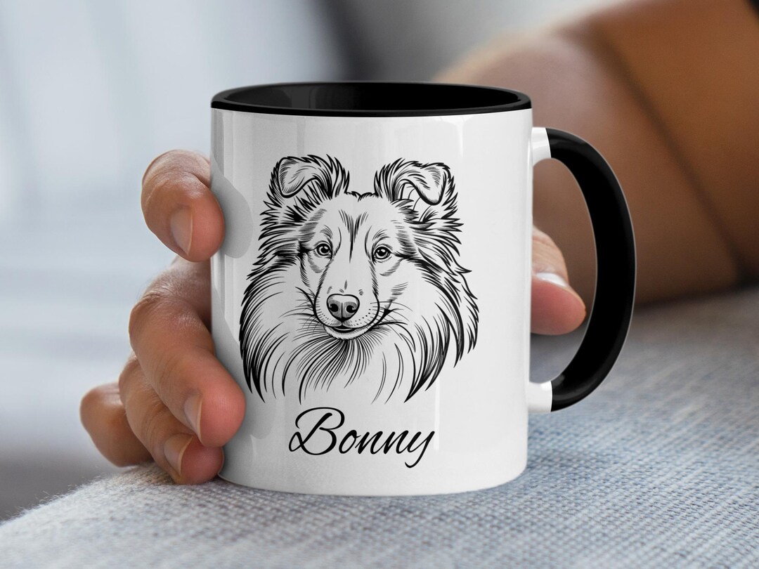 Shetland Sheepdog Mug: Custom Dog Name, Accent Coffee Mug, Two Sizes - Etsy