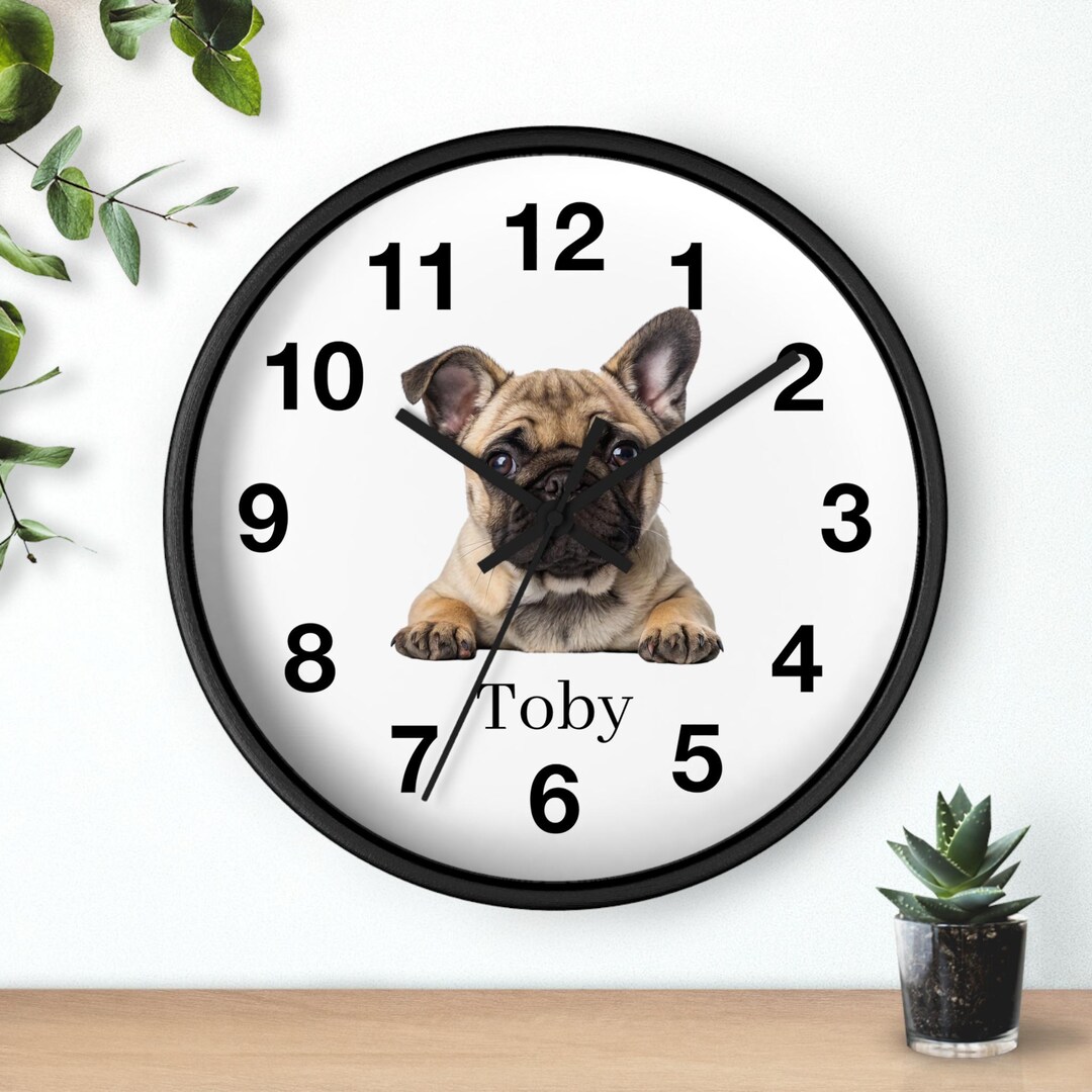 Custom French Bulldog Clock: Personalized Dog Name Wall Decor - Etsy