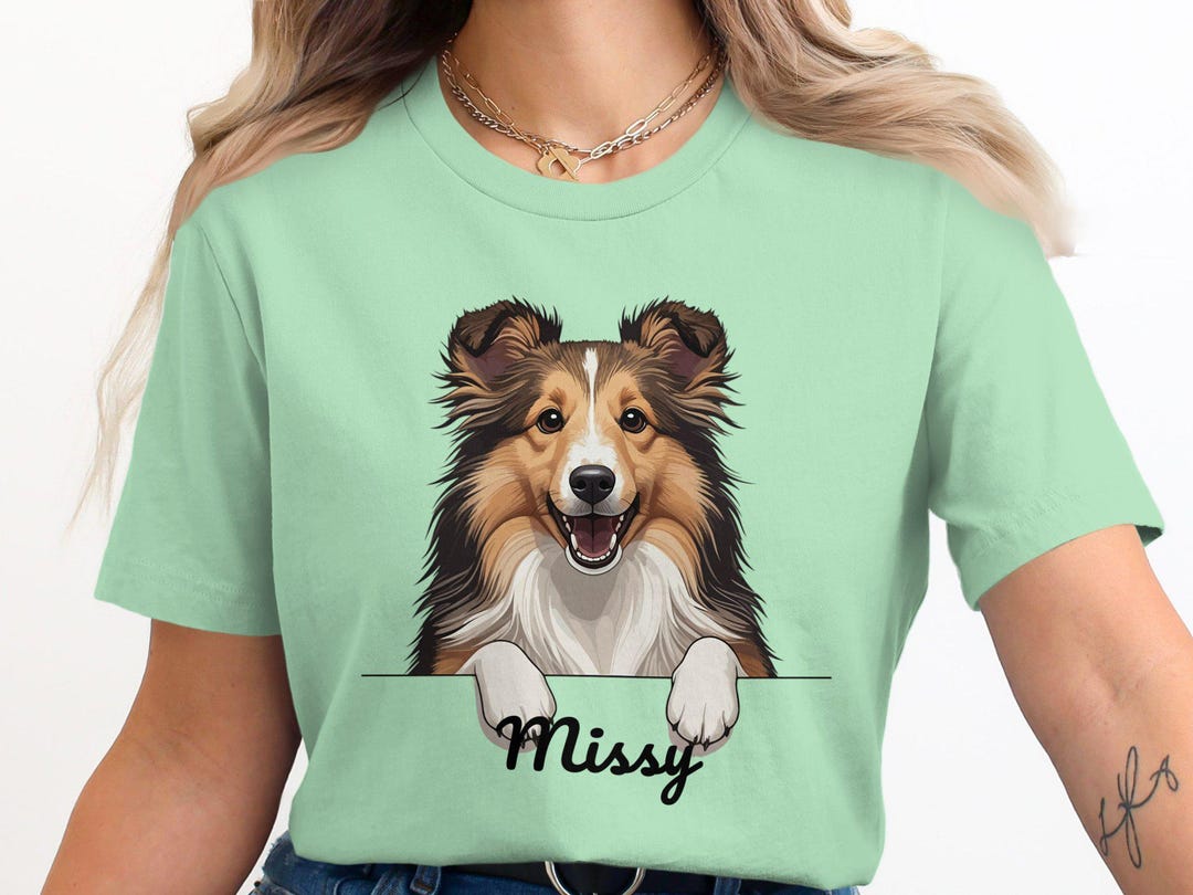 Shetland Sheepdog Shirt: Custom Pet Name Sheltie Design - Etsy