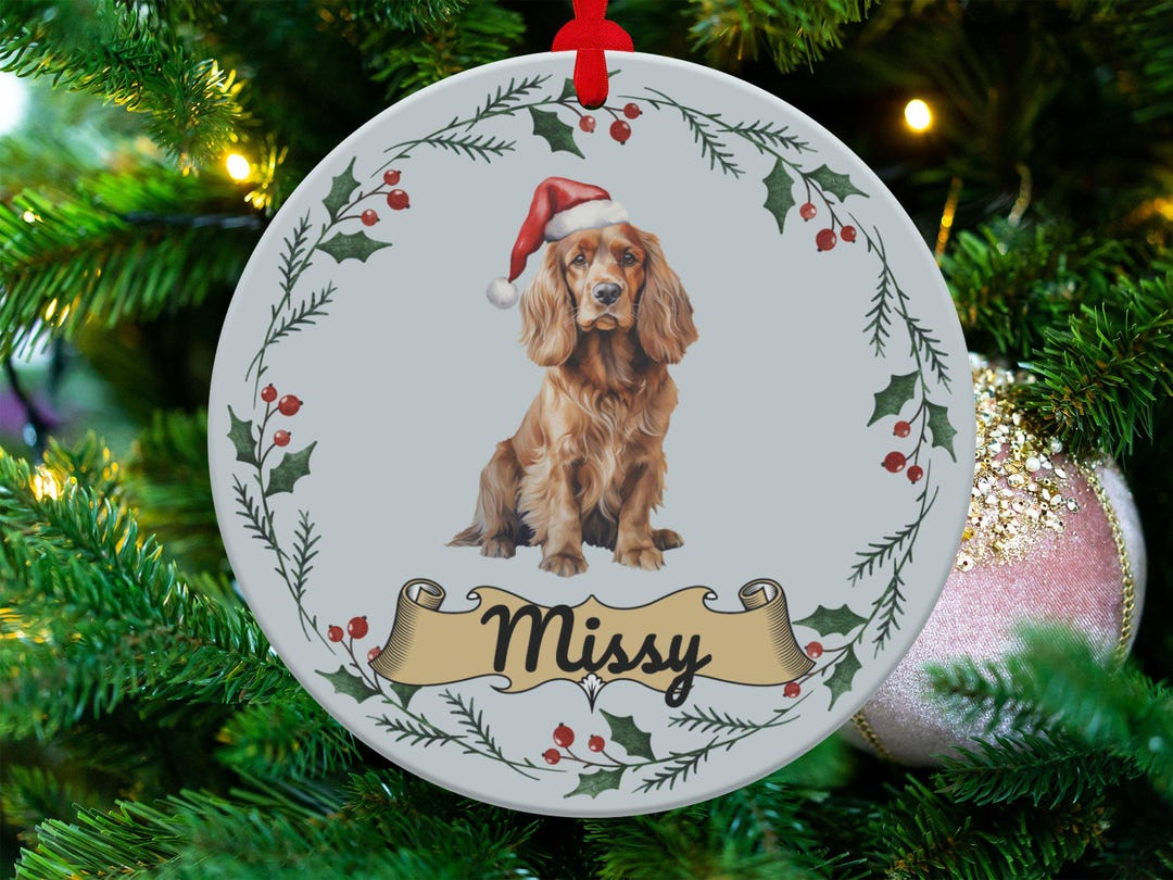 Cocker Spaniel Custom Ornament Personalized Holiday Pet Gift Christmas ...