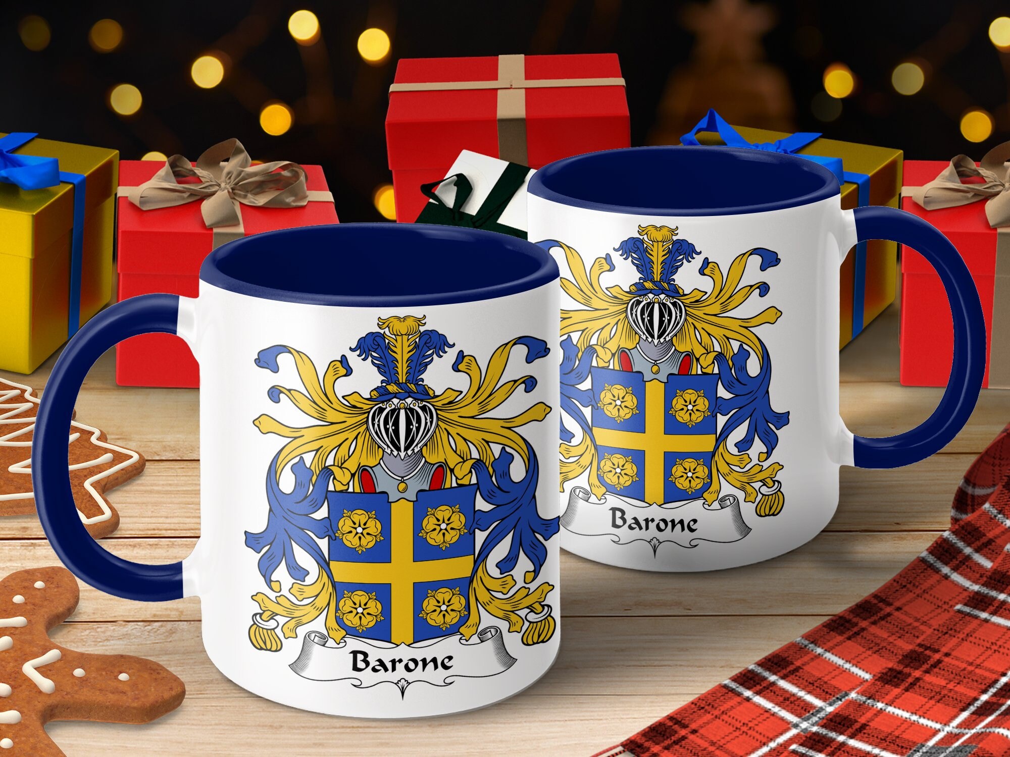 Heraldic Shield Barone Family Crest Italian Surname Coffee Mug - Etsy