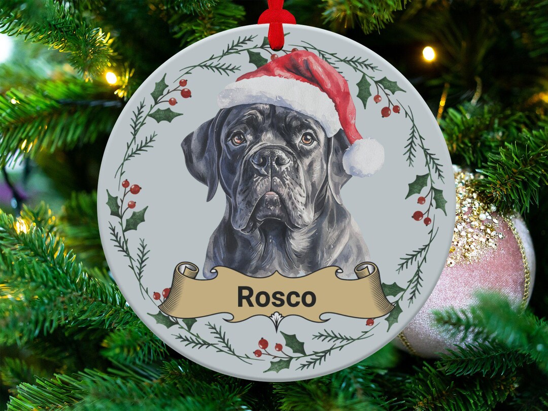 Cane Corso Dog Ornament, Custom Dog Name Ornaments, Personalized ...