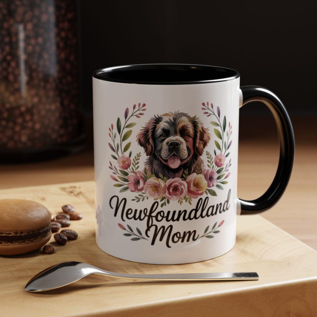Newfoundland Mom Mug: Floral Dog Breed Watercolor Artwork Coffee Cup - Etsy