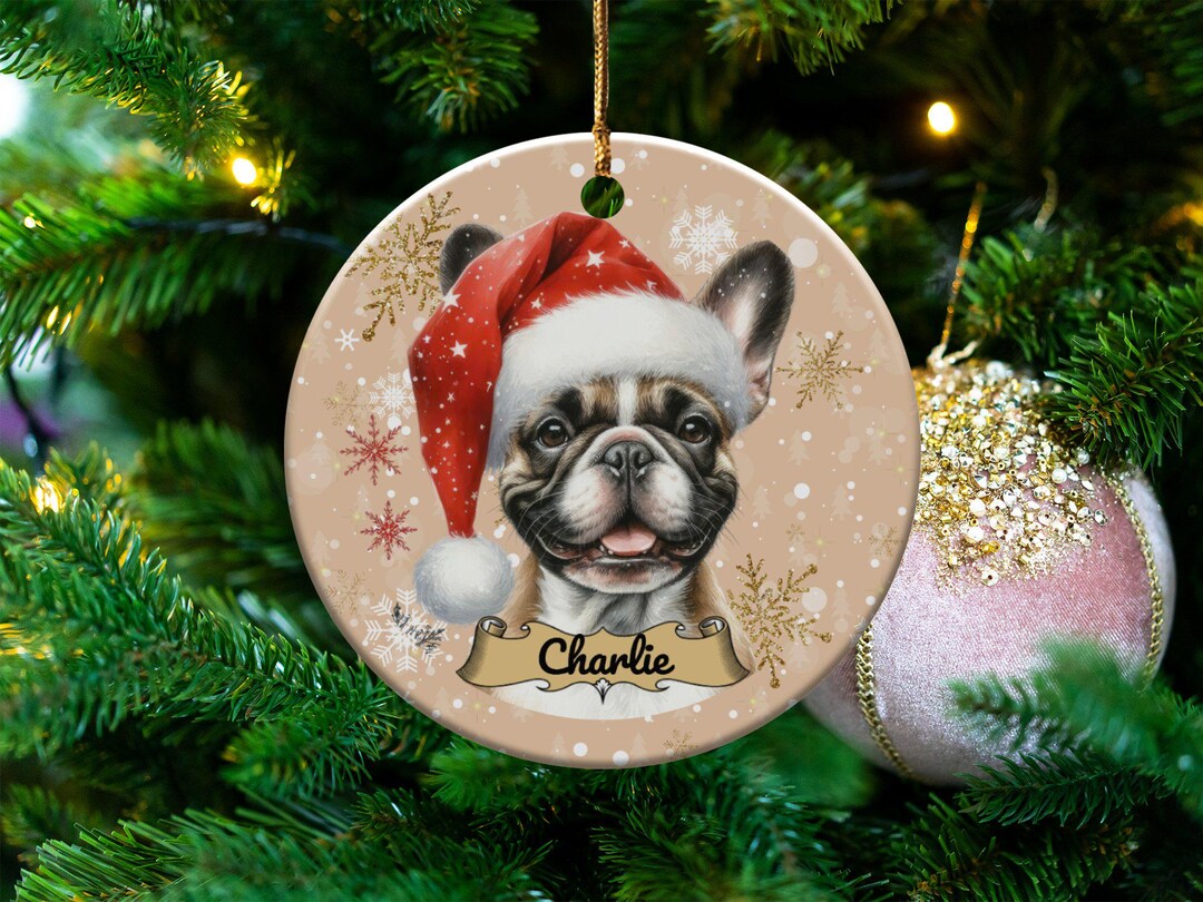French Bulldog Christmas Ornament Custom Pet Name Ornament Personalized ...