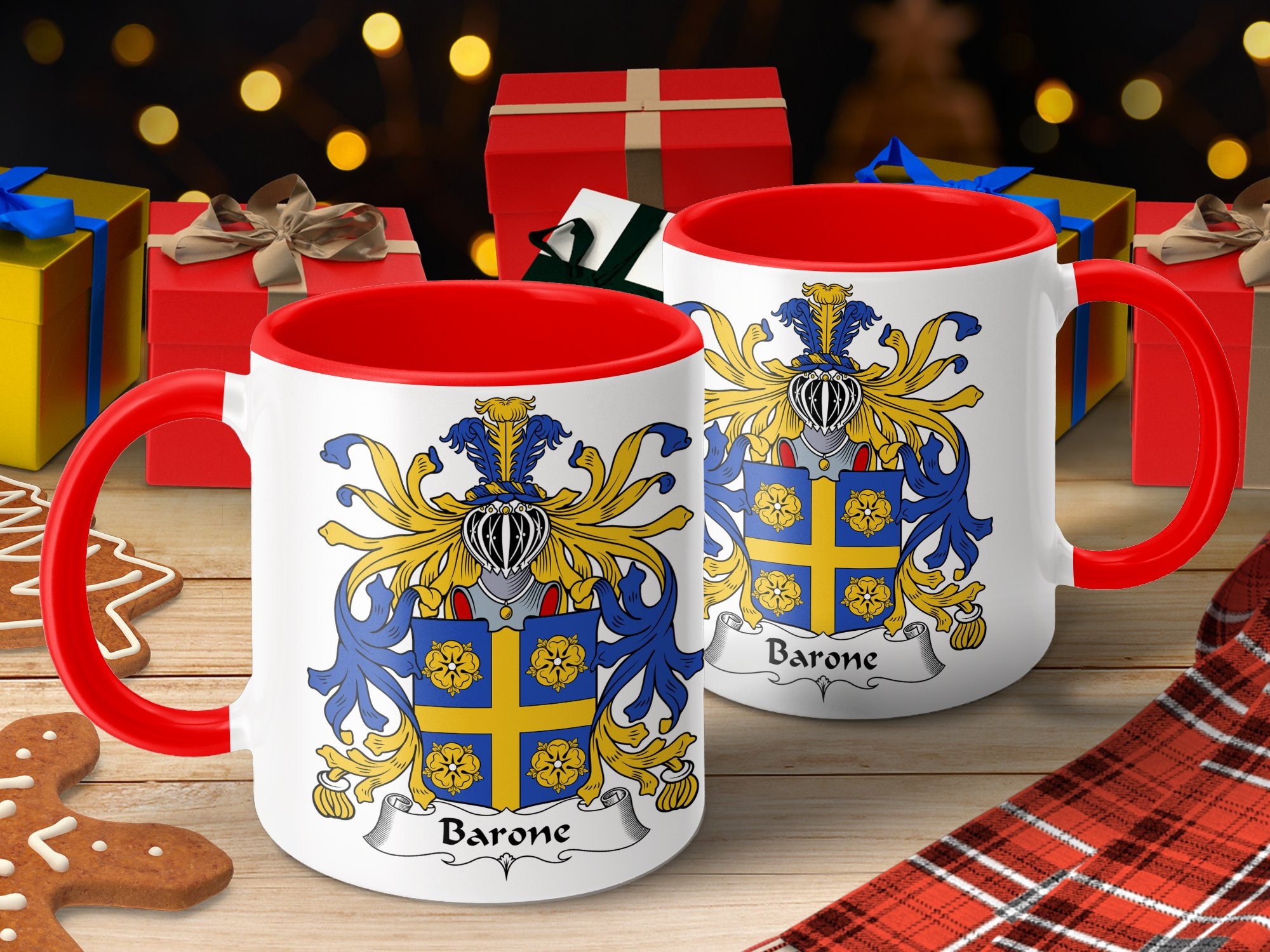 Heraldic Shield Barone Family Crest Italian Surname Coffee Mug - Etsy