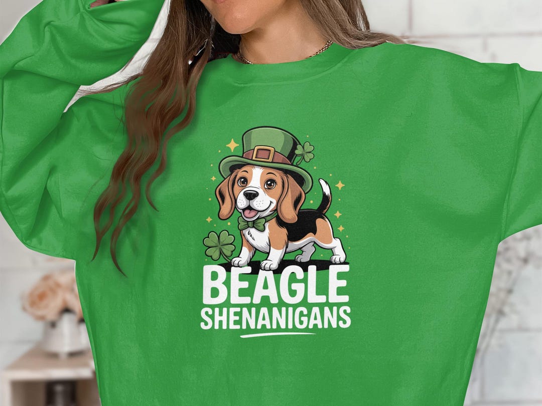 St Patricks Beagle T-shirt: Cute Dog, Irish, Four Leaf Clover - Etsy
