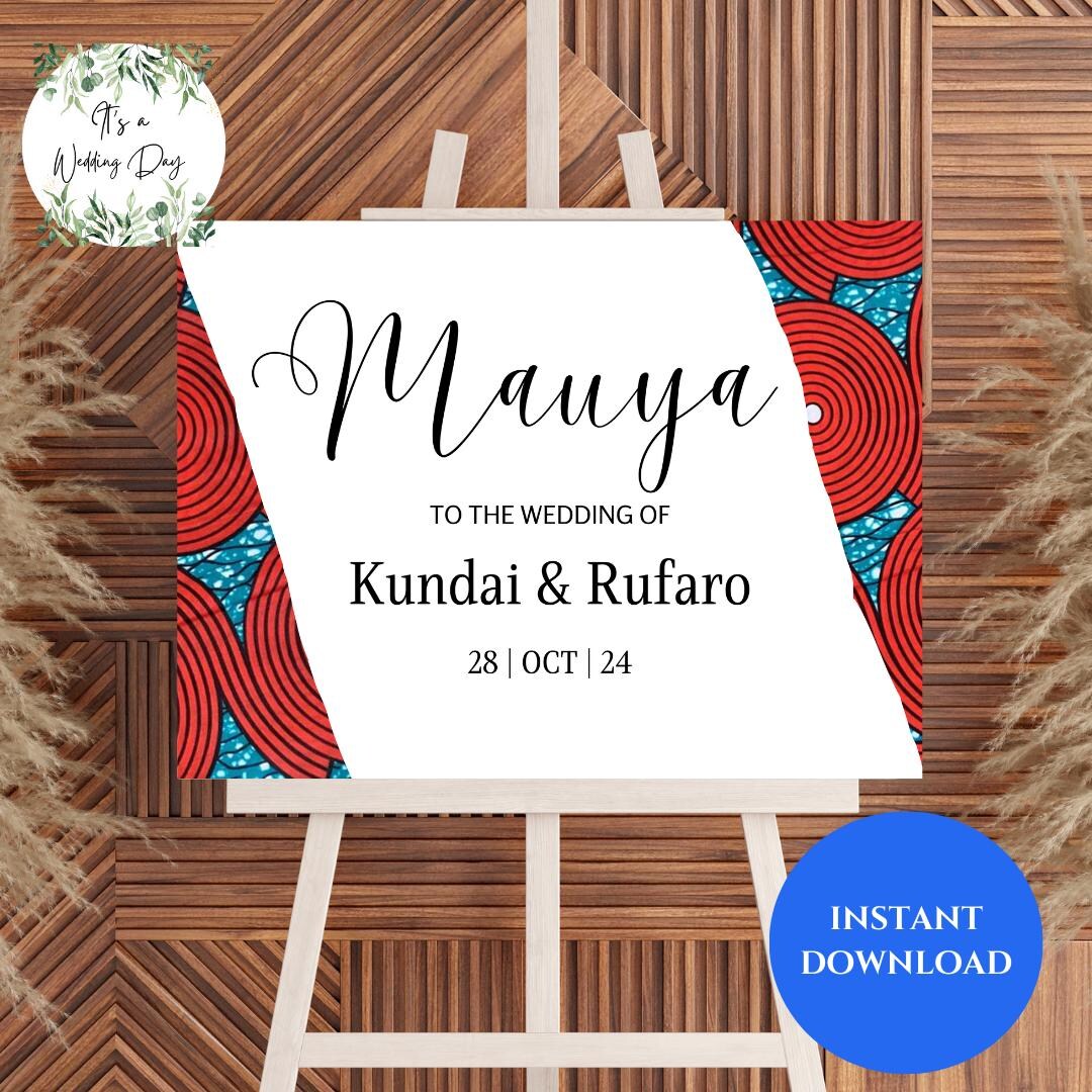 Zimbabwean Wedding Welcome Sign, Mauya Wedding Sign, Custom Printable ...