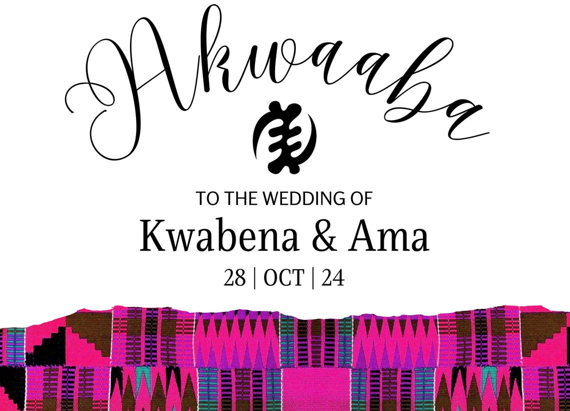 Pink, Kente Welcome Sign, Akwaaba Wedding Sign, Custom Printable ...