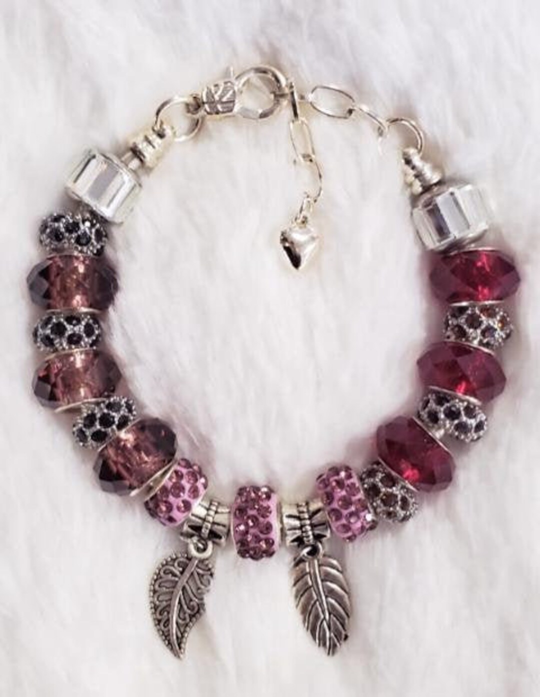Tropical Charm Bracelet, Palm Leaves Bracelet, Tropical Leaves Bracelet ...