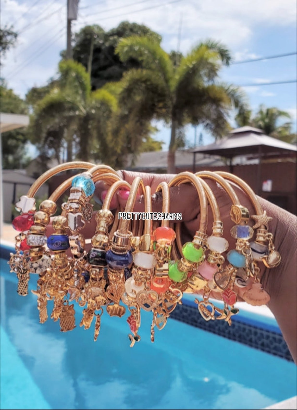 Charm Bracelets Gold Charm Bracelets Stretch Charm - Etsy