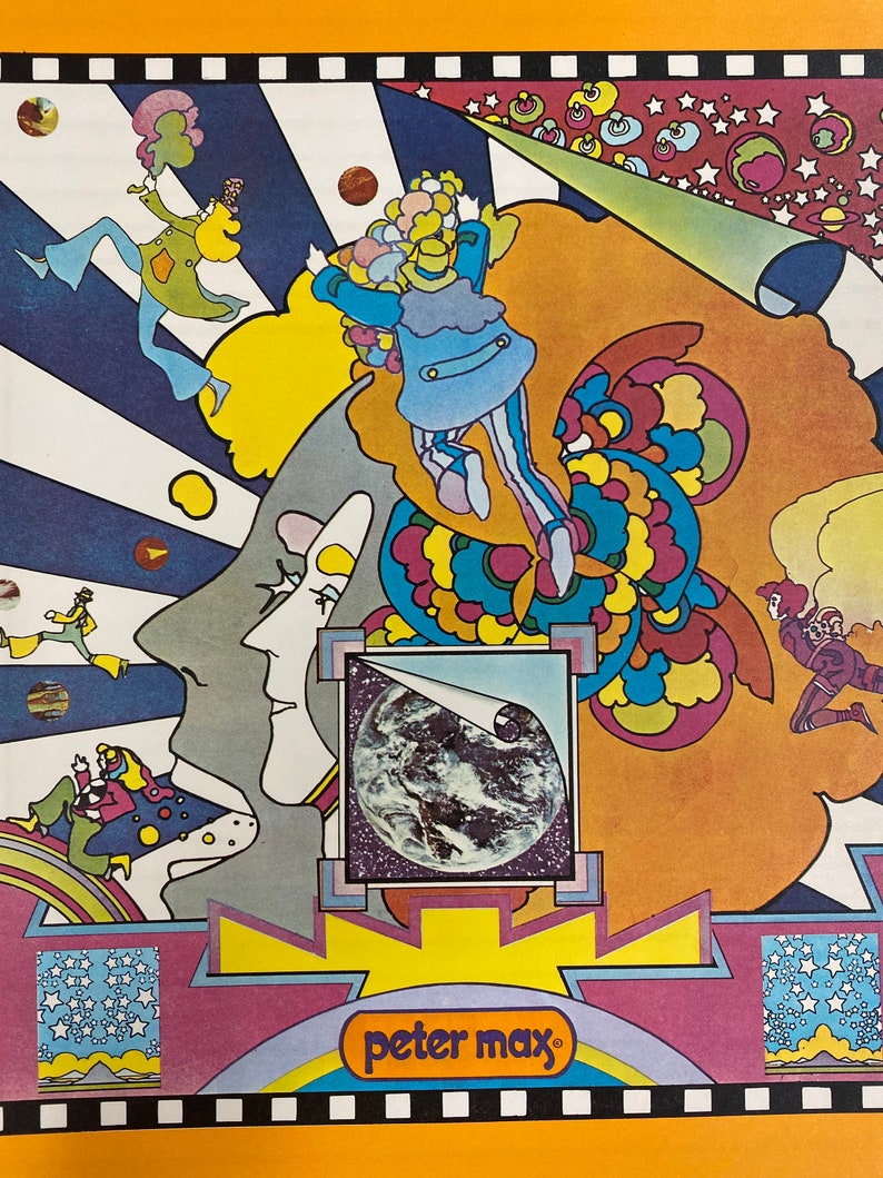 Double Page Poster Psychedelic Mind by Peter Max - Etsy