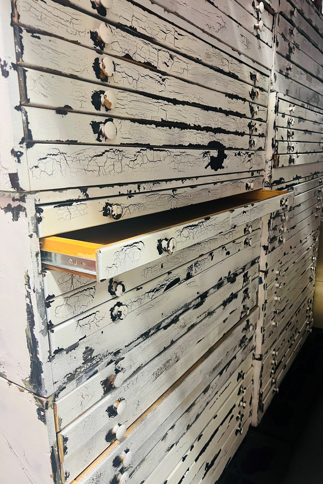 44 X 33 X 20 Handmade Wood Flat File Art Engineer 5 Drawers Jewellery ...