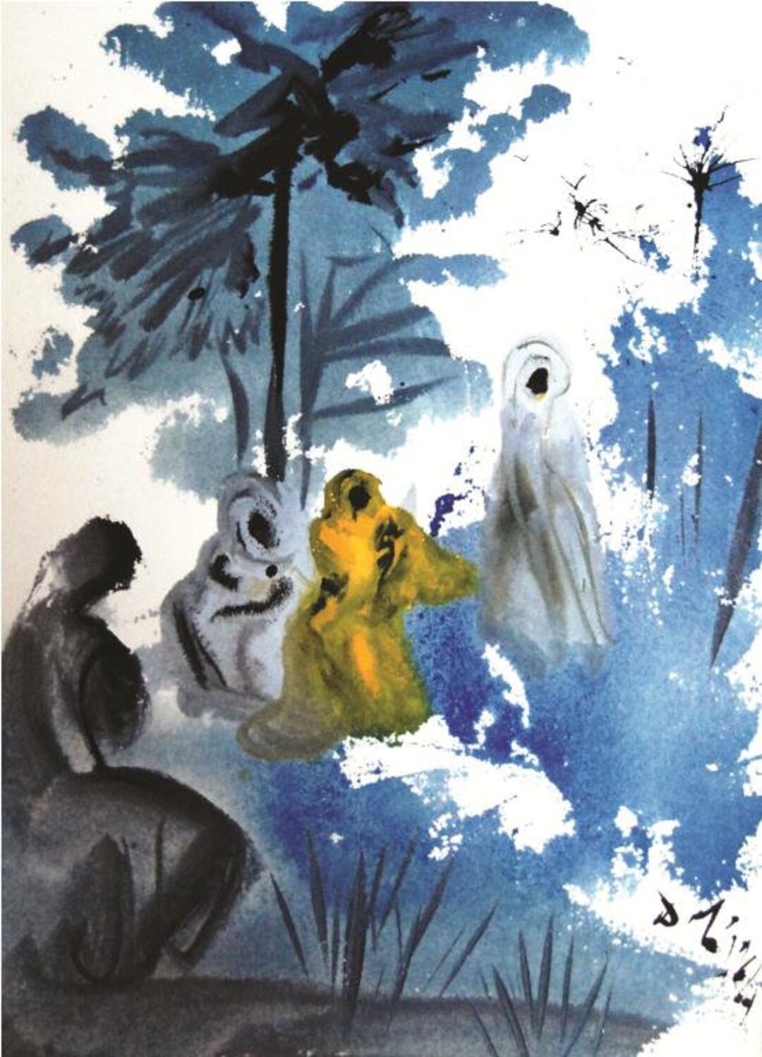 Biblia Sacra: the Family of Ruth, the Moabite 1-21 Salvador Dali Color ...