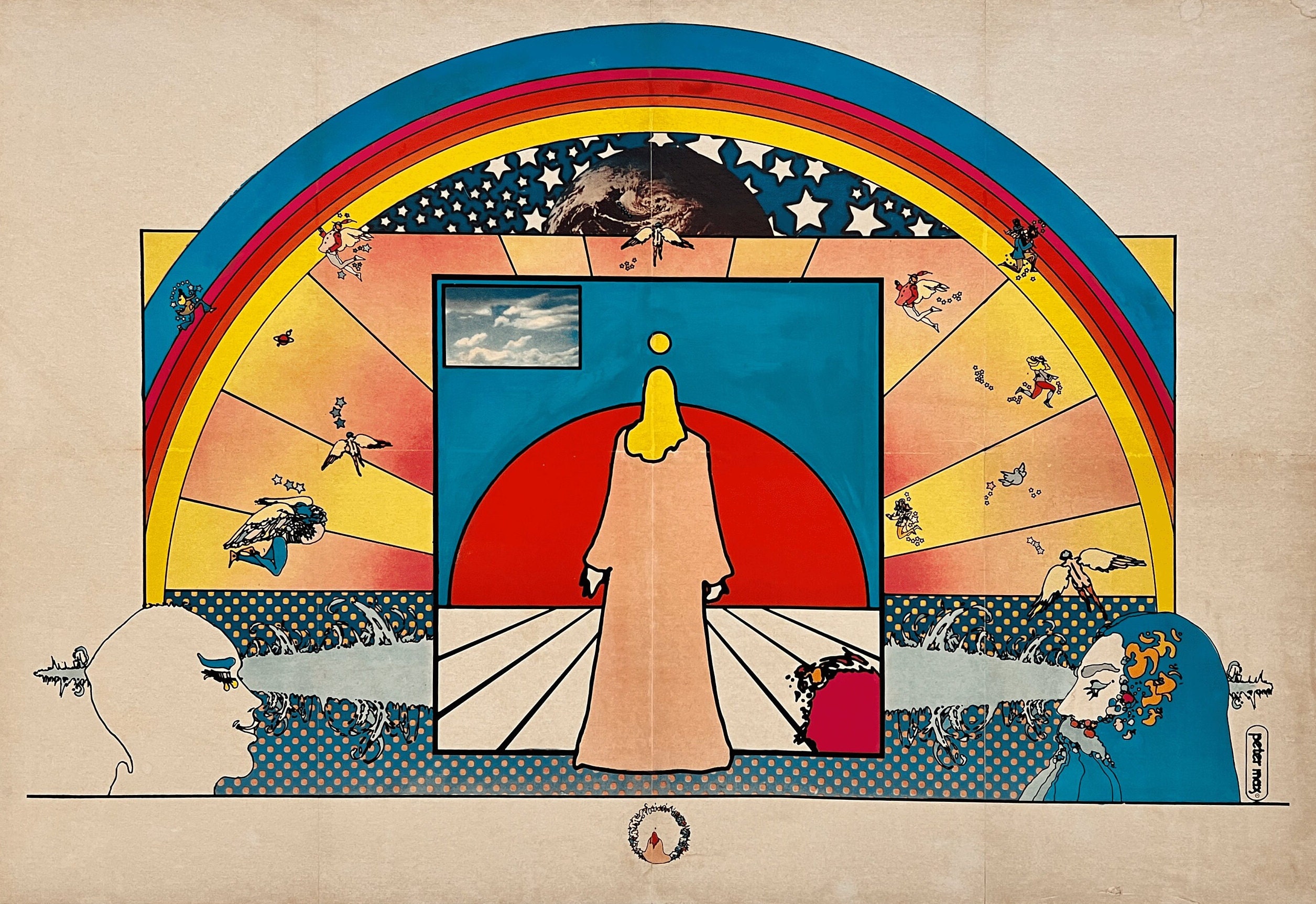 Peter Max Rainbow Sage Poster Quadruple Folded 1969 - Etsy