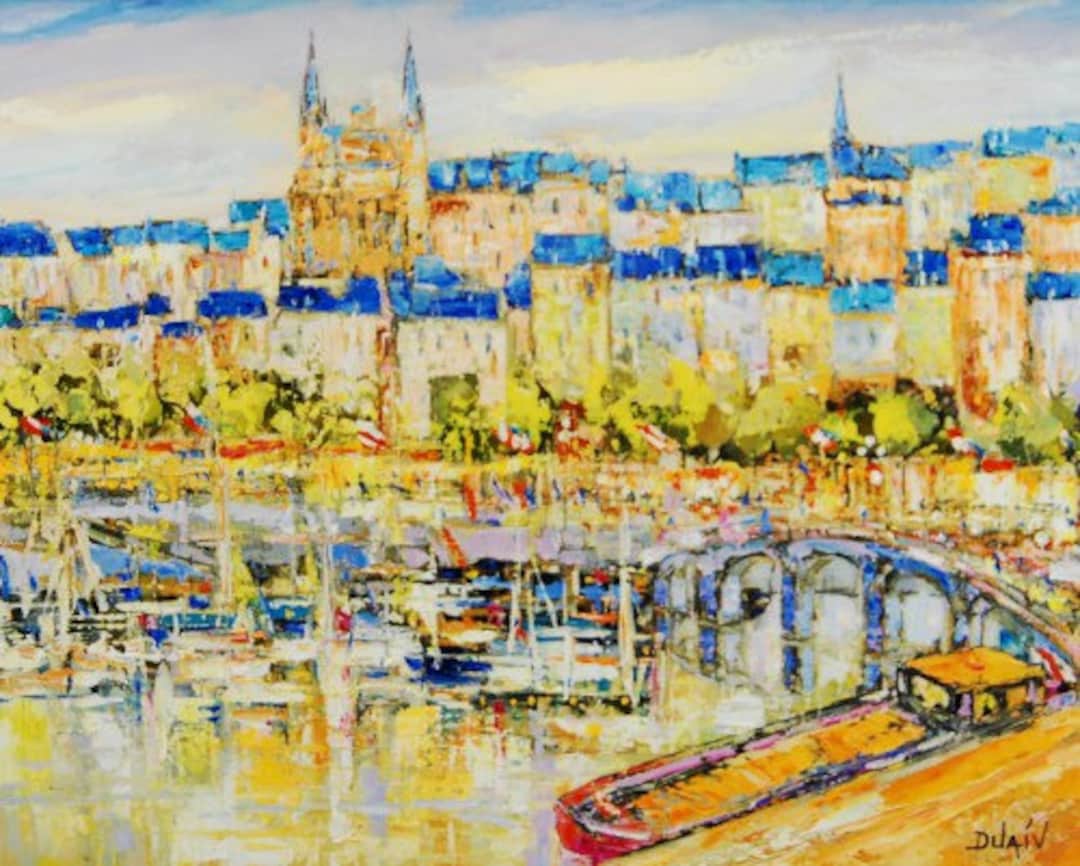 Angers and Its Cathedral by Duaiv Oil on Canvas Painting UNFRAMED ...