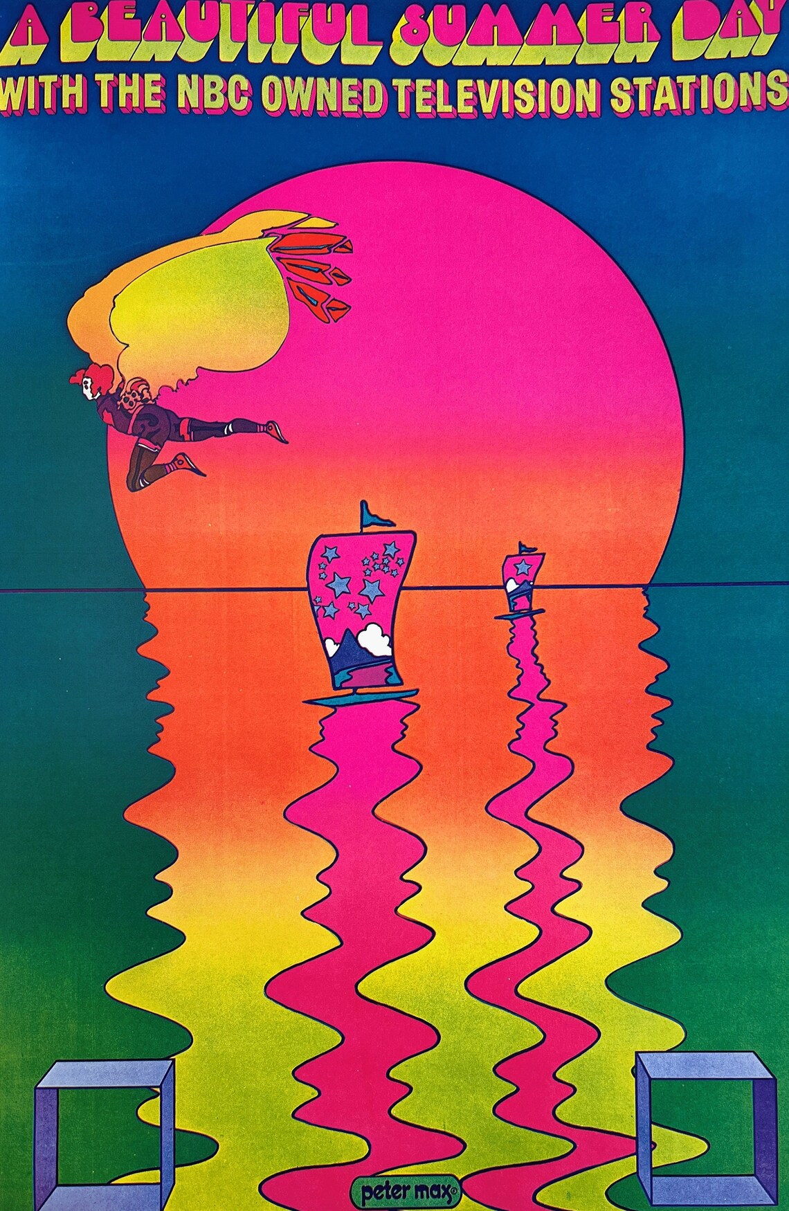 NBC by Peter Max Psychedelic Pop Art Poster From poster Book 1970 - Etsy