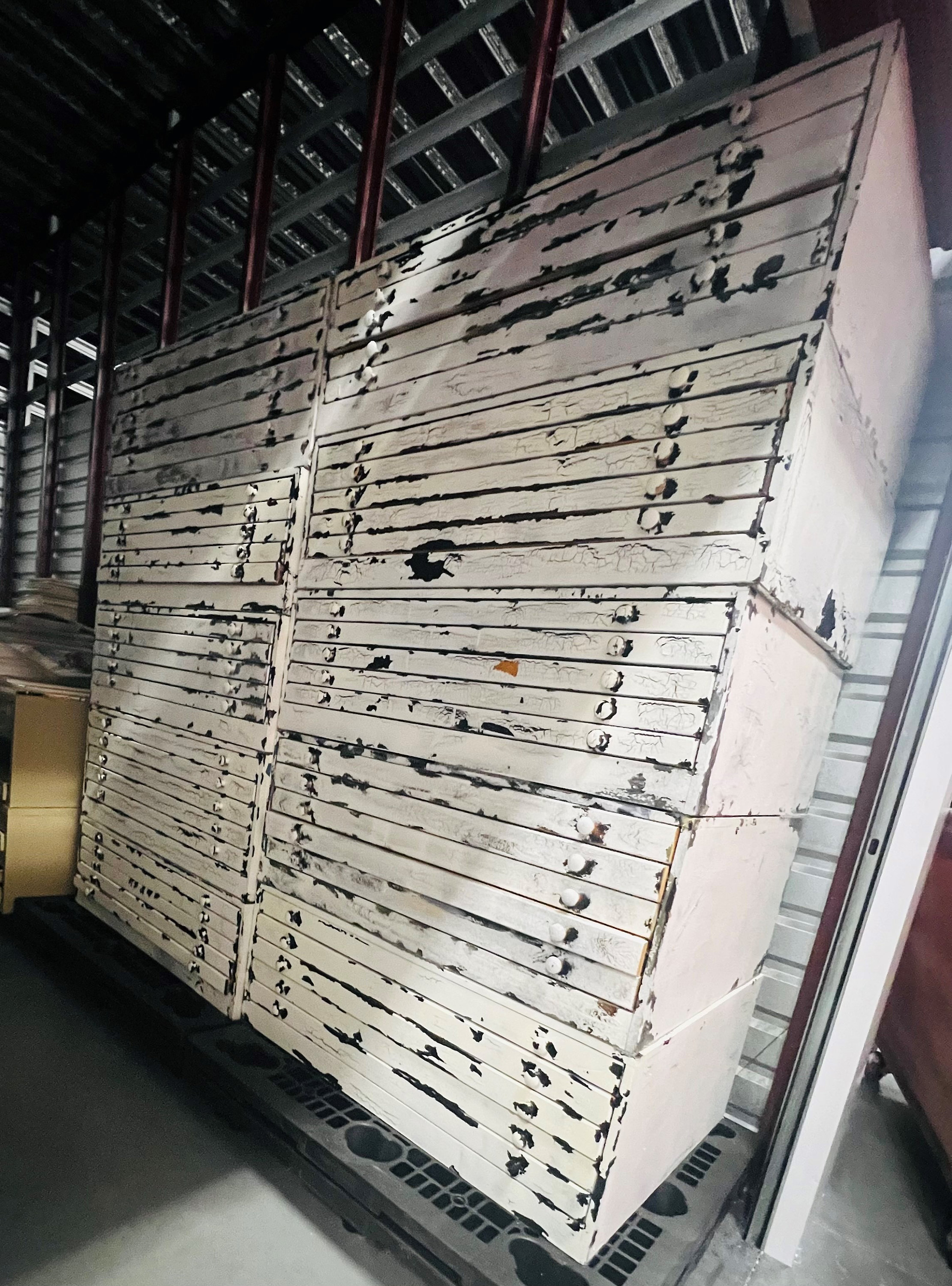 44 X 33 X 20 Handmade Wood Flat File Art Engineer 5 Drawers Jewellery ...