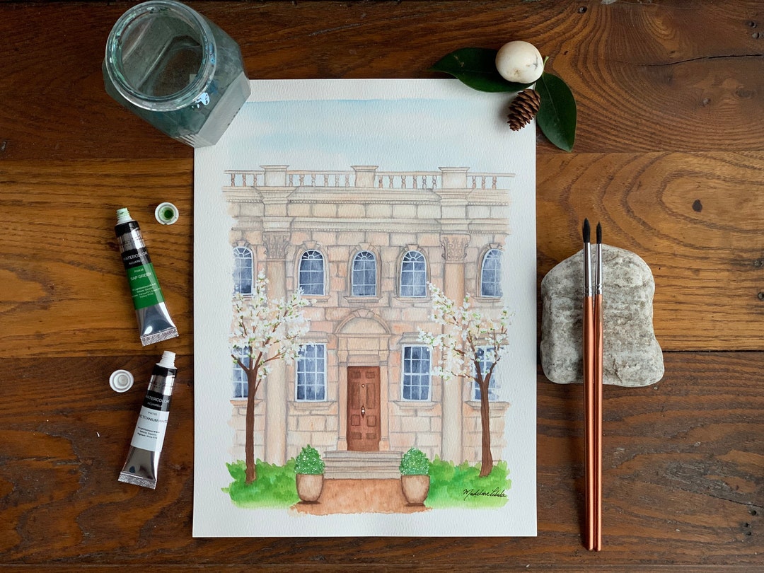 Regency Era Home Watercolor Painting | Pride & Prejudice| Cottagecore ...