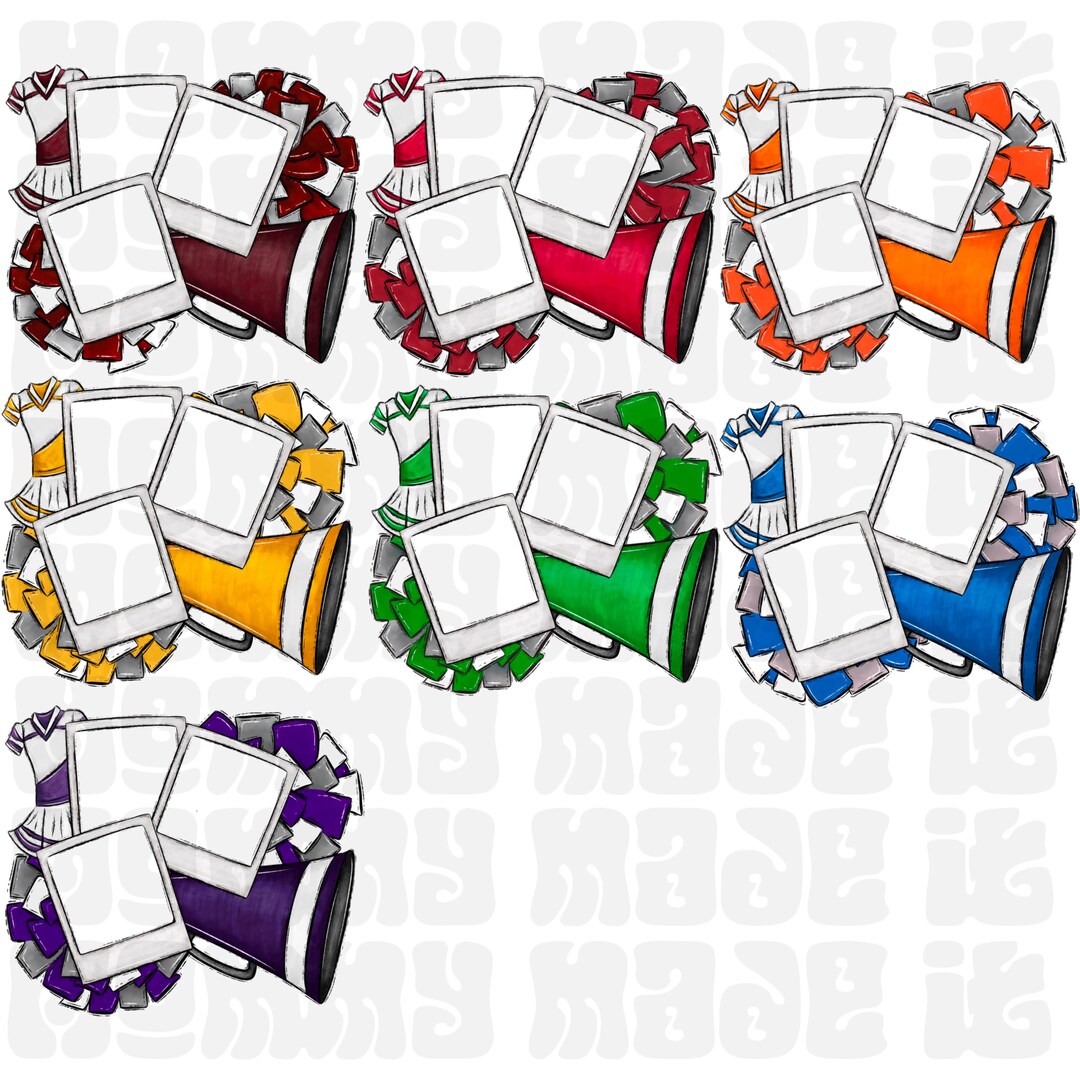 Customizable Cheer Polaroid PNG ( 7 Pack) - Etsy