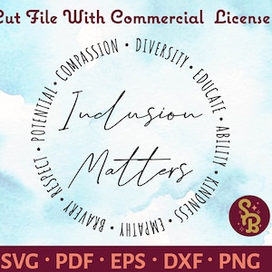 Inclusion Matters SVG Diversity Cut File Shirt Design Poster Design - Etsy