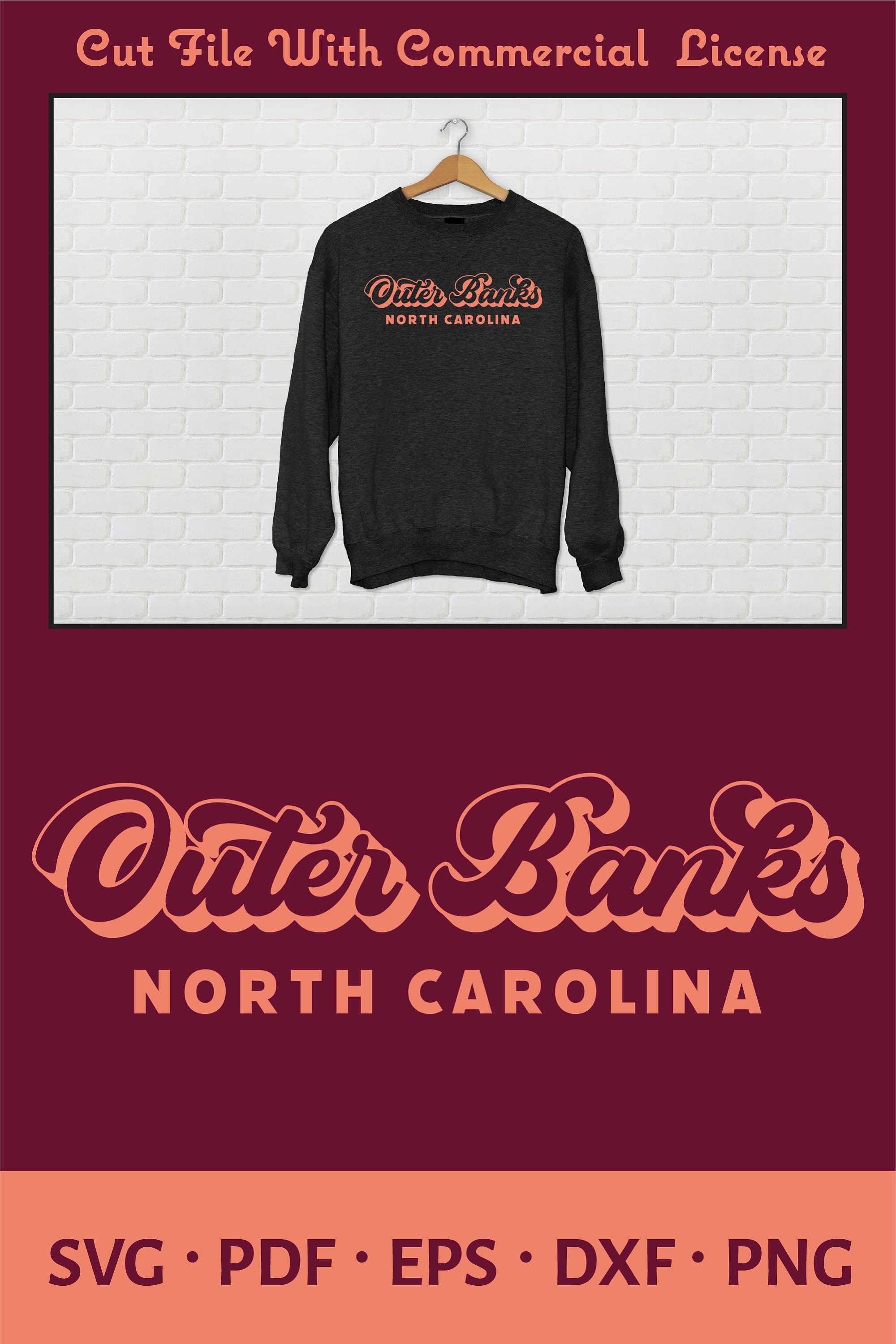 Outer Banks SVG North Carolina Shirt Design Retro Design - Etsy
