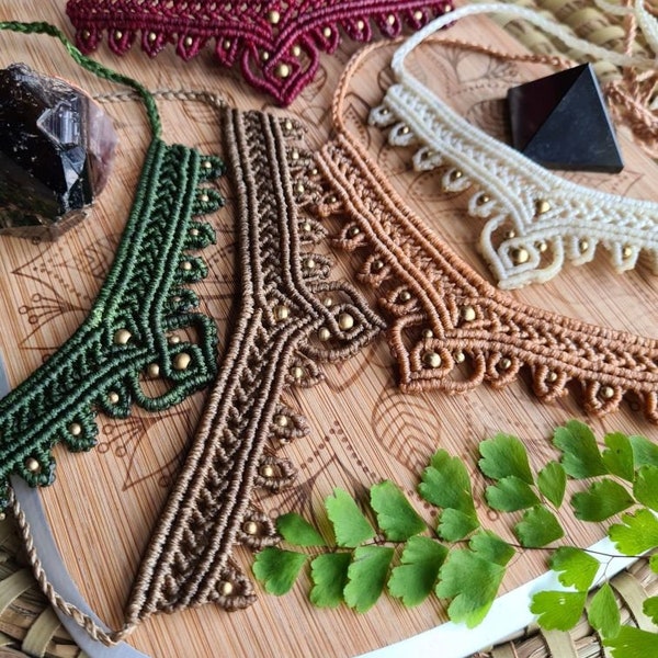 Macrame Choker - Etsy