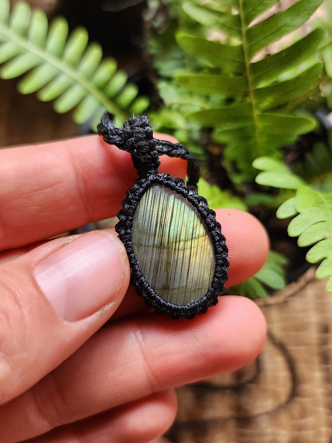 AA Grade Dainty Labradorite Micro Macrame Necklace - Etsy