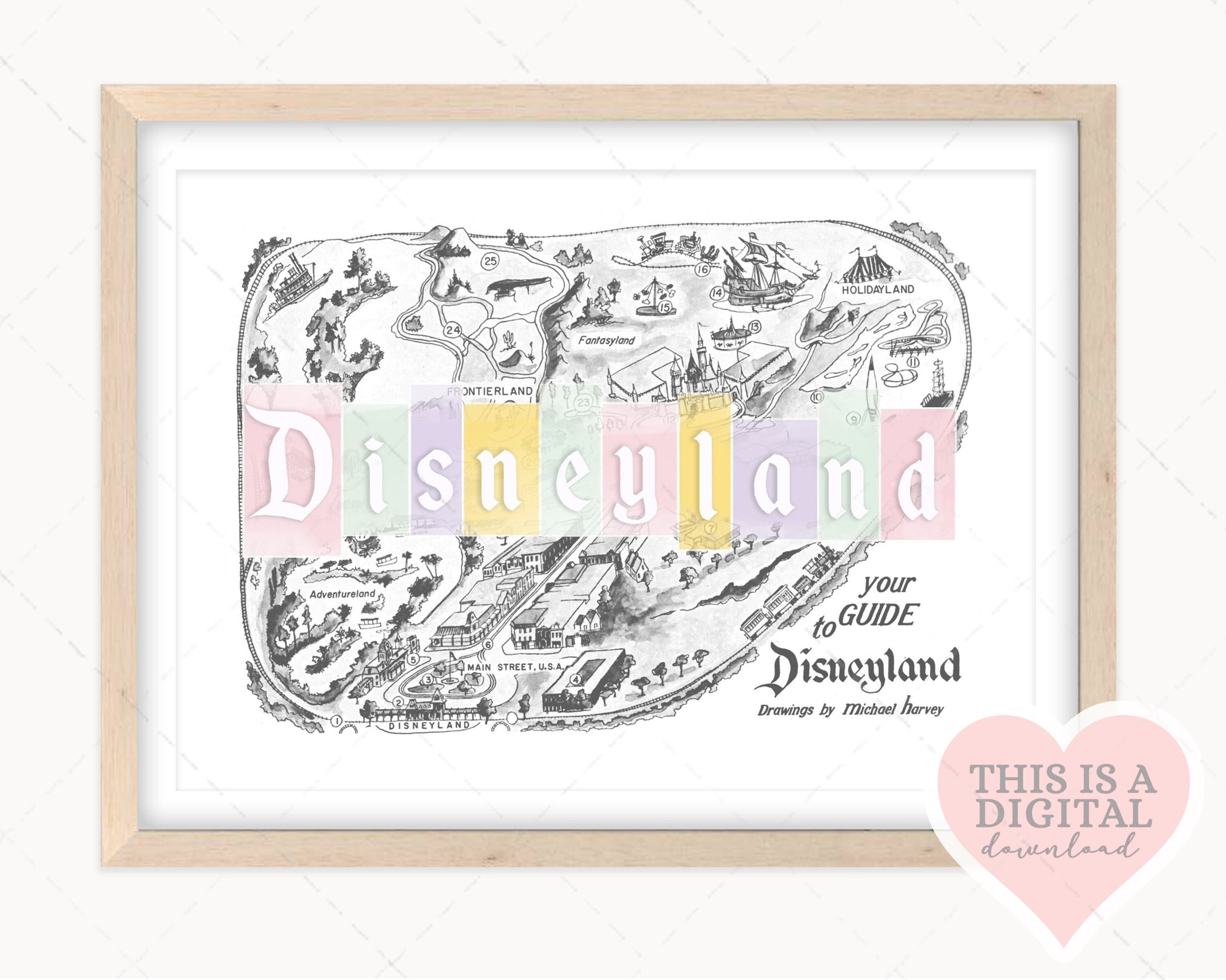 Disneyland Map Digital Print - Etsy Canada