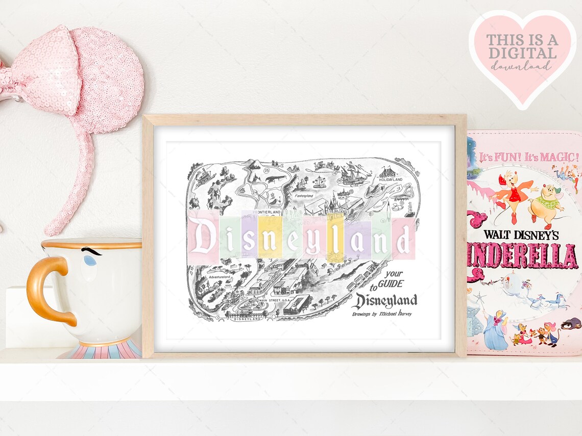 Disneyland Map Digital Print - Etsy Canada