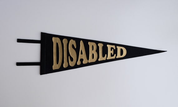 Home & Living Wall Hangings Disabled Felt Pennant Flag Gold and Black ...