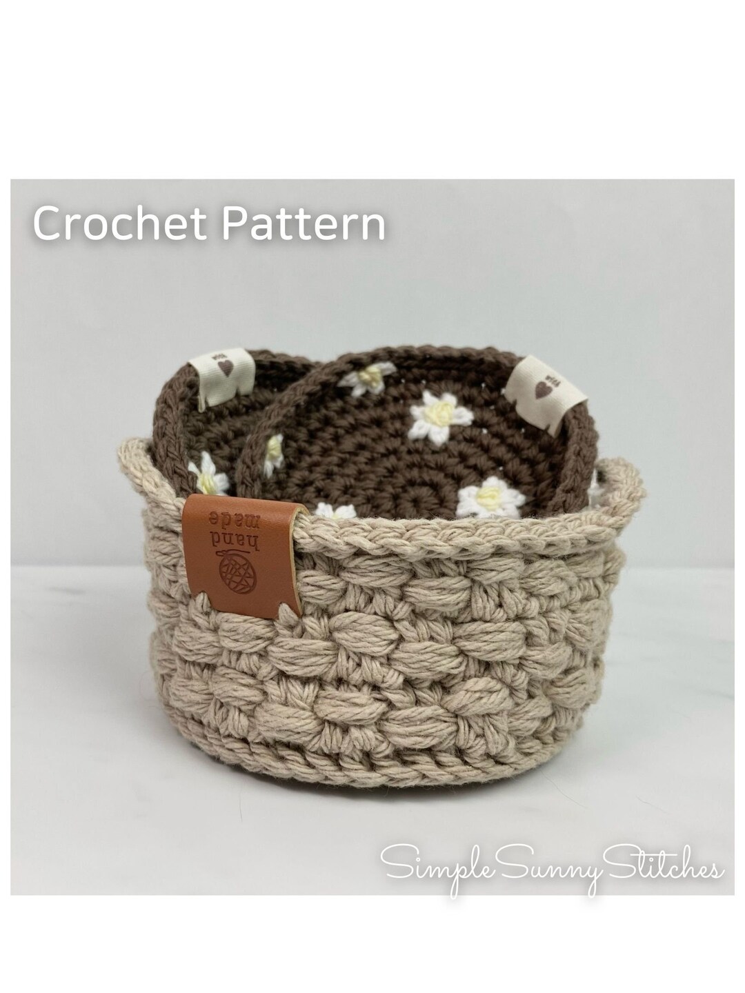Daisy Flower Tea Coaster & Basket (PDF File) - Etsy