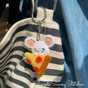 Mouse Eating Pizza Keychain Crochet Pattern PDF File - Etsy