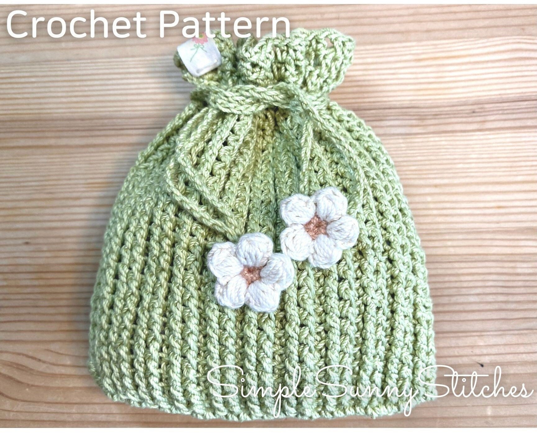 Striped Pouch With Flower Charm Crochet Pattern PDF File - Etsy