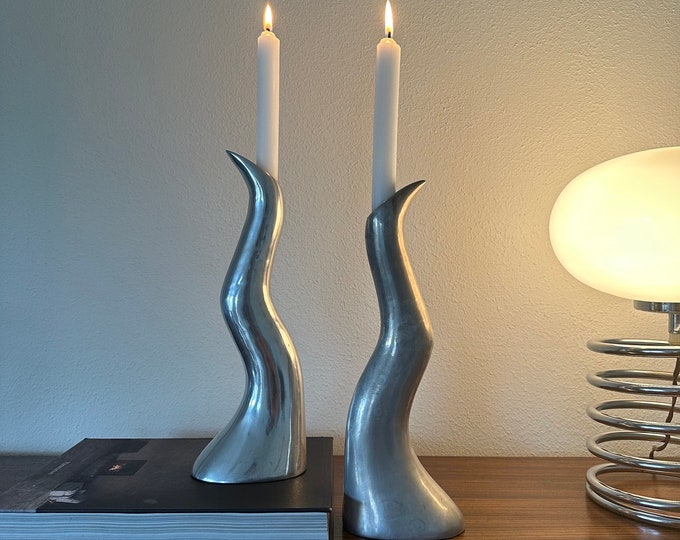 MCM Art Deco Chrome Anna Efverlund for Ikea Candle Holders Scandinavian ...
