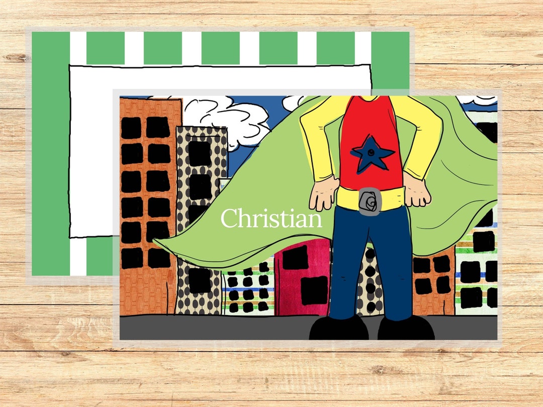 Super Hero Personalized Placemat - Etsy