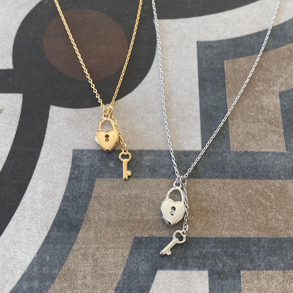 Heart Key Necklace - Etsy