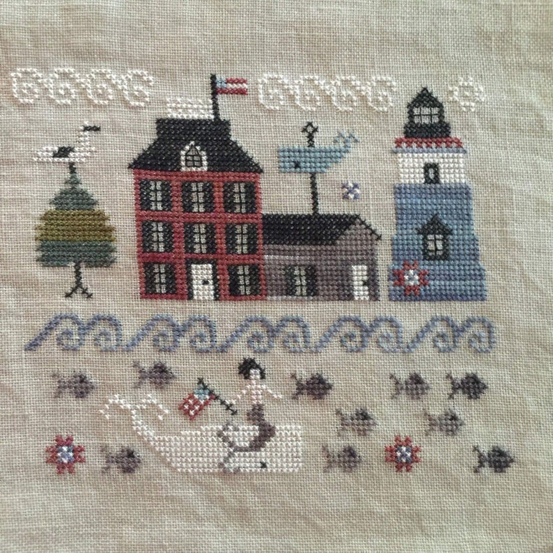 PLUM STREET SAMPLERS "summer in Nantucket" • Counted Cross Stitch ...