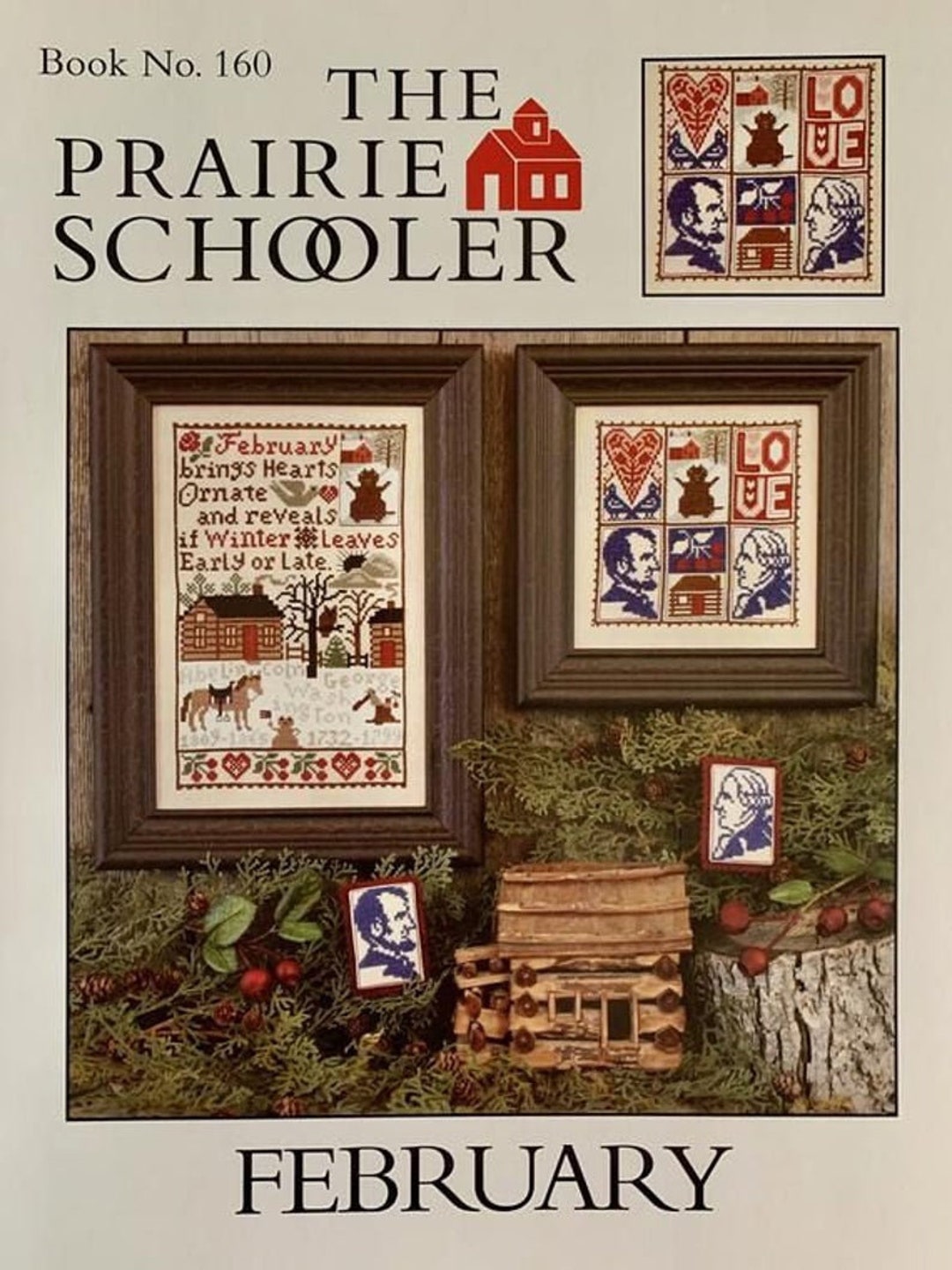 The Prairie Schooler FEBRUARY Cross Stitch Pattern Leaflet Chart Book ...