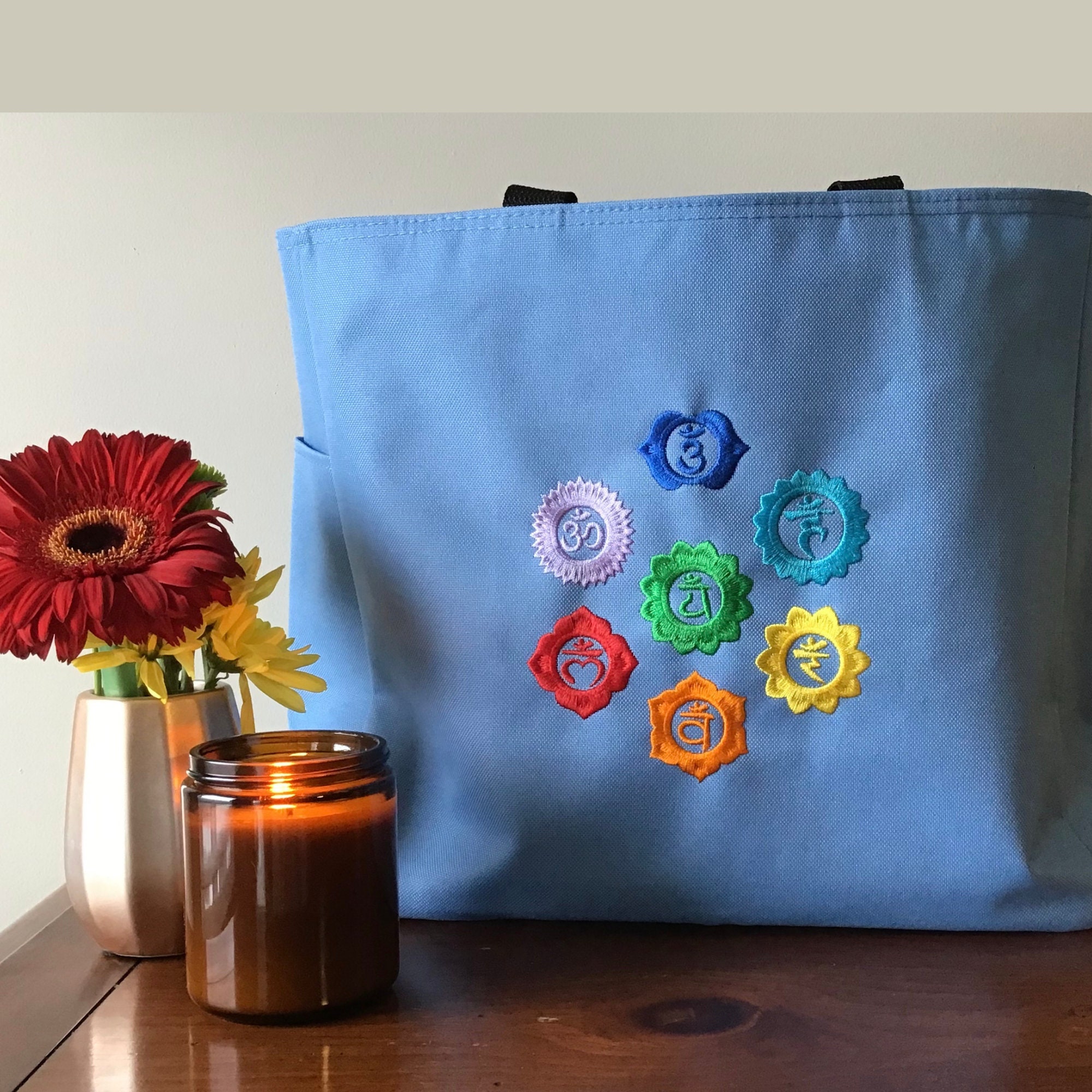 Embroidered Chakras Tote Bags - Etsy