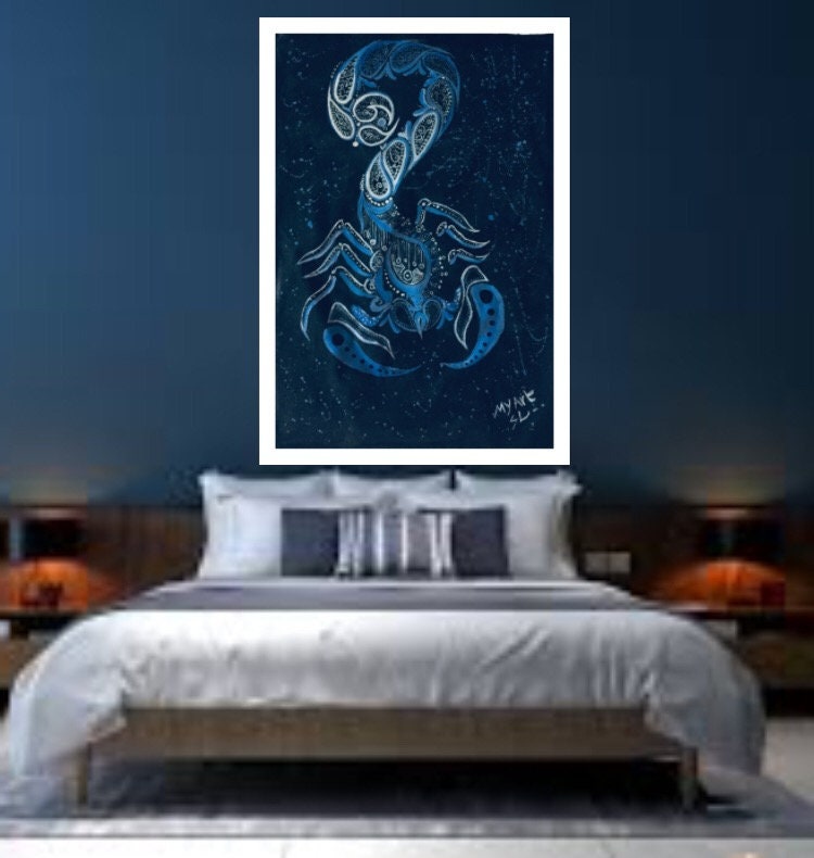 Scorpion Canvas Wall Art Hand Made | Etsy UK