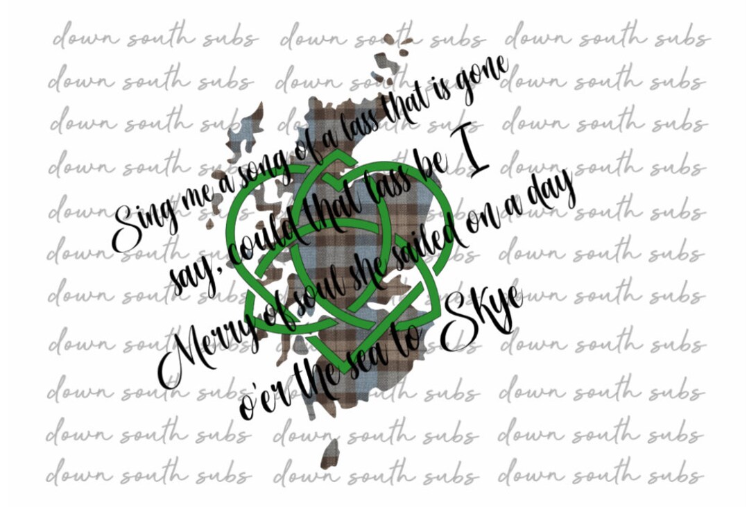 Outlander Plaid Frasier Skye Song Sublimation Transfer Ready to Press ...