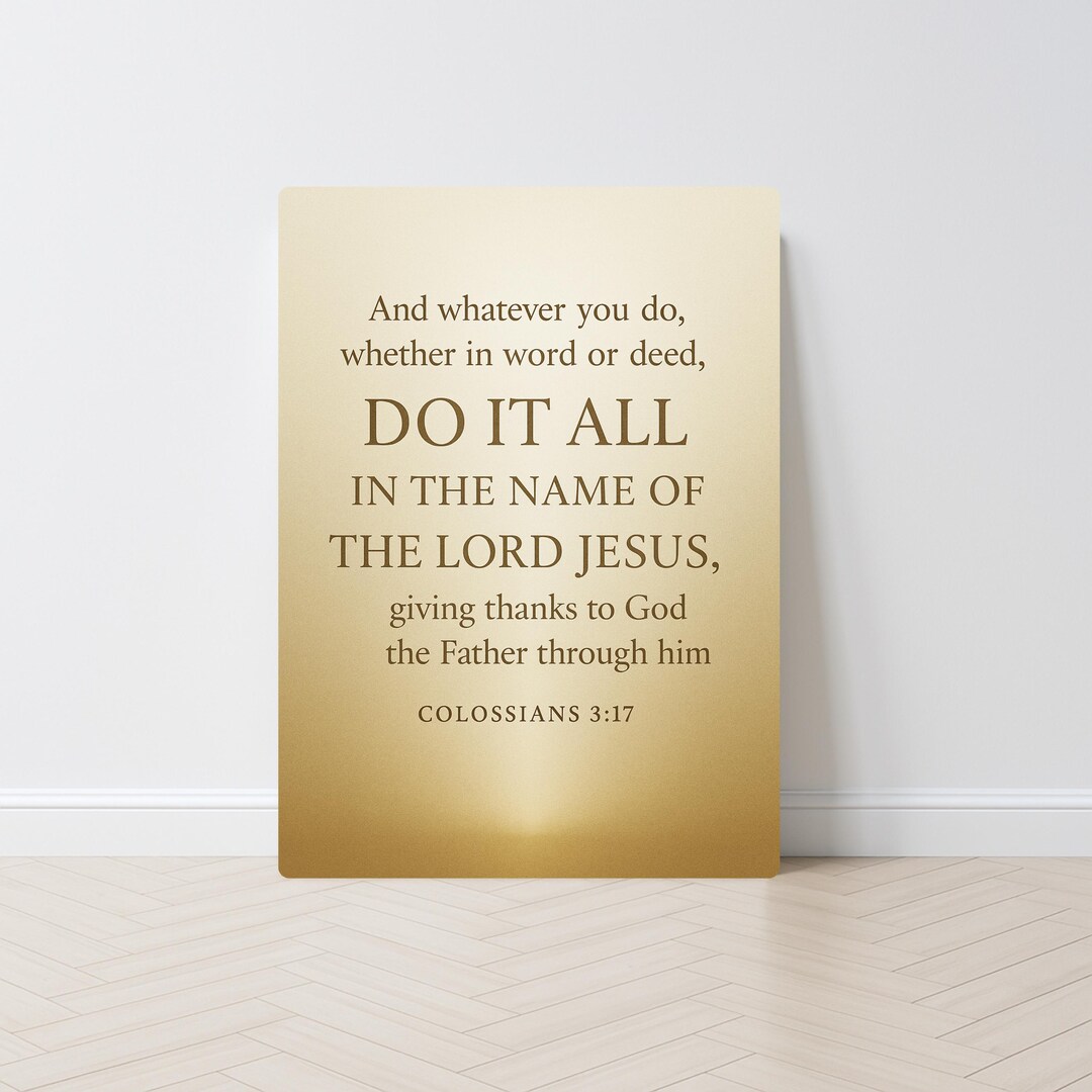 Bible Scripture Wall Art, Colossians 3:17 Bible Verse Canvas, Bible ...