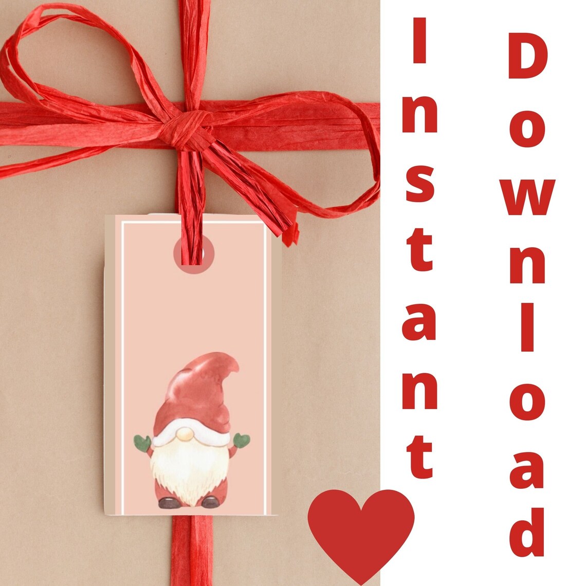 Printable Gnome Gift Tags, Christmas Gnome Bag Toppers, Gnome Gift Tags ...