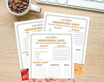 Digital Download Shopping List | Printable Store List | Shopping List ...