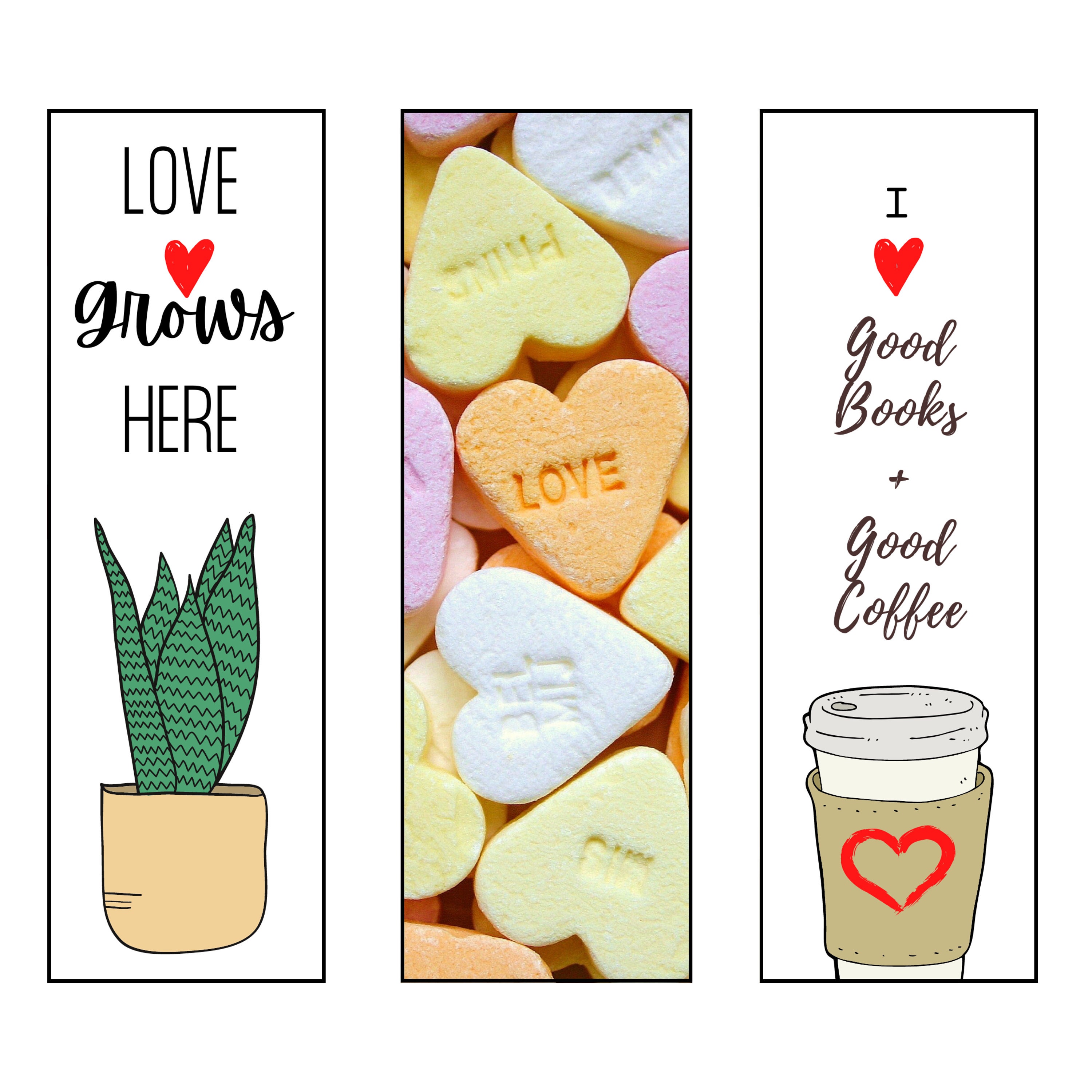 Set of 6 Valentine's Day Love Bookmarks, Book Lover Gift, Gifts for ...