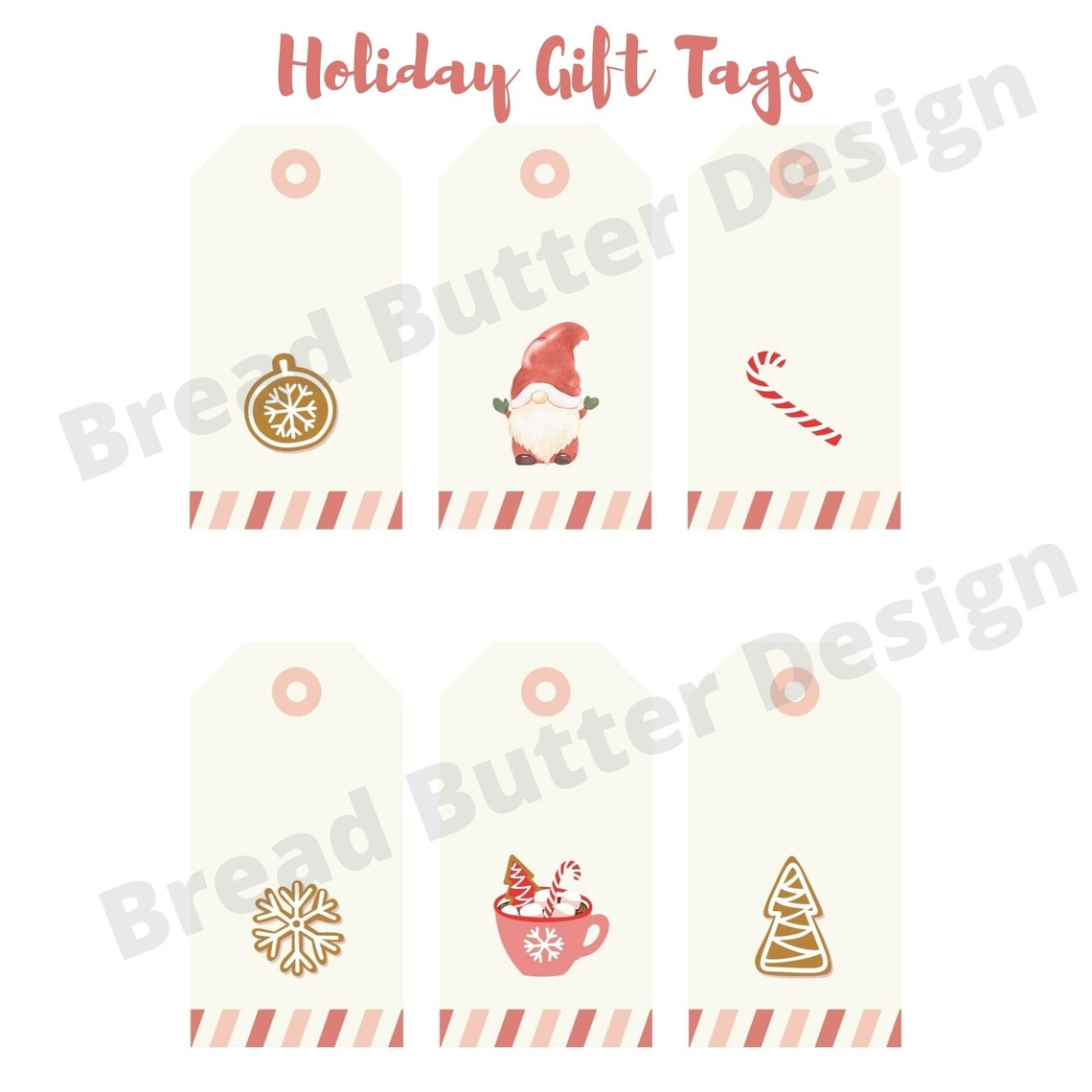 Printable Gnome Gift Tags, Christmas Gnome Bag Toppers, Gnome Gift Tags ...